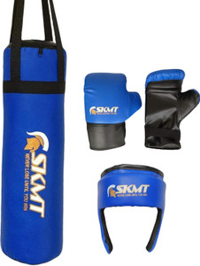 SKMT Sports Kids Junior Boxing Kit Set 1 Punching Bag, 1 Head Guard, 2 ...
