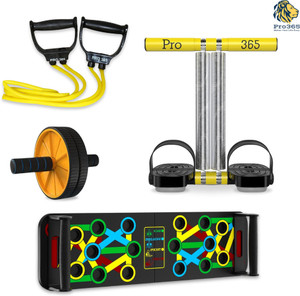 PRO365 Combo Of Tummy Trimmer, Pushup board, Ab roller and Toning tube ...