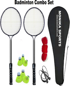 Monika Sports Super combo double shaft Racket set / Badminton Combo ...