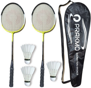 PRAKMO HQ 101 LIGHT Yellow,Black Strung Badminton Racquet with Cover ...