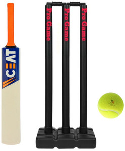 Pro Game Plastic Cricket Kit,Full Size bat (34 X 4.5inches) (For 12 And ...