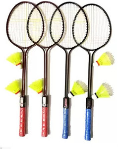 bulls fitness 4 PC Double Shaft Racket With 6 PC Nylon Shuttle ...