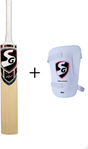 SG Sierra plus Full Size Bat With Test Thigh Pad Adult For Men Cricket ...