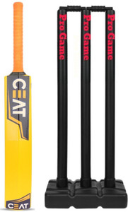 Pro Game Plastic Cricket Kit,Full Size bat (34 X 4.5inches) (For 12 And ...