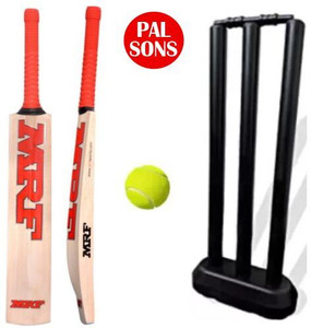 Palsons Cricket Kit For Beginners,MRF Wooden Bat,Plastic Stumps,3 Balls ...