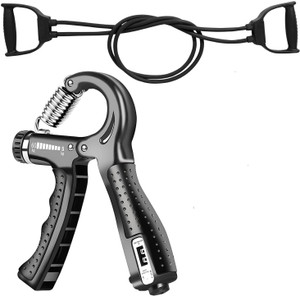 ADONYX Toning Tube with D Handle Fitness Rope and Hand Grip for Body ...