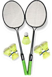 HouseOfCommon Badminton Racquet Set Of 2 Piece With 7 Piece Shuttle ...