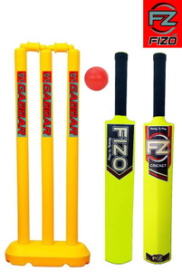 fizo PVC Cricket Kit Kids Below 8 Plastic Bat Size 3, Wickets 24 ...