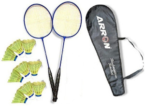 ARRON Pack Of 2 Piece Badminton Racket With 9 Piece Shuttle And Cover ...