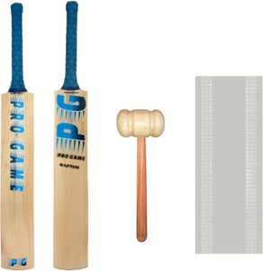 Pro Game Combo Of Rapator Leather Cricket Bat with Knocking Hammer & 1 ...