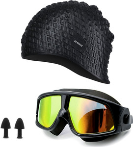 SLOVIC Swimming Goggles & Cap for Adults | Full Frame Swimming Goggles ...