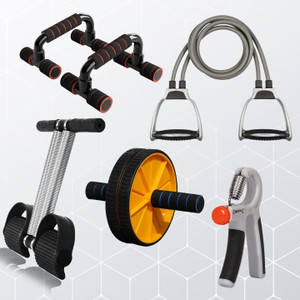 FITGENIX Toning Tube,Tummy Trimmer ,Pushup bar And Ab Roller,Hand Grip ...