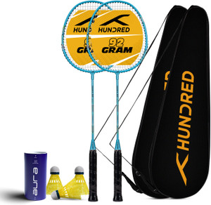 Hundred Powertek 200 (2 Strung Rackets with 2 Full Covers) & 3pc Aura ...