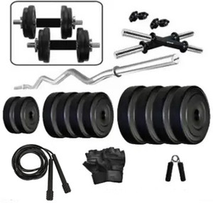 DCS Pro 2 kg FITNESS 30KG PVC Weight Plates Dumbbell Set + Bend Rod ...