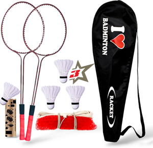 AIMSON Double shaft racket with shuttle and cover , badminton net ...