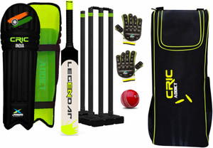 Jaspo CRIC Addict Plastic Cricket Set Combo for Kids (Size-3,Legender ...