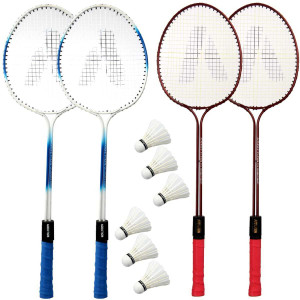 Forgesy Double Shaft Badminton Racket Combo Kit Set Of 4 Racquet With 6 ...