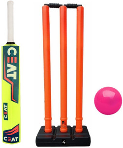 Pro Game Plastic Cricket Kit,Full Size bat (34 X 4.5inches) (For 12 And ...