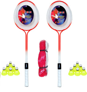 IONEX Double Shaft Multicolor Set Of 2 Piece Badminton Racket With 10 ...