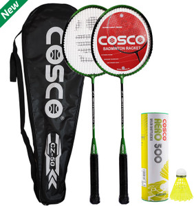 COSCO CZ 50 Badminton Racket Combo Set - (2 Racquet, 6 Shuttle) Aero ...