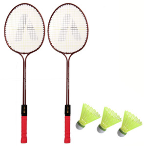 saipro Double Shaft Badminton Racket Combo Kit Set Of 2 Racquet With 3 ...