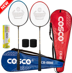 COSCO CB-888 Badminton Racket Combo Set (2 Racquet, 6 Shuttle, 2 Wrist ...