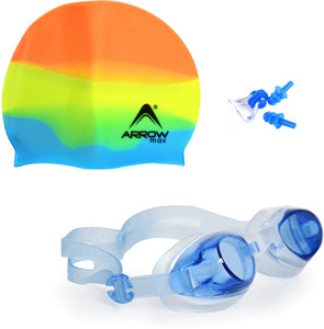 ArrowMax Swimming kit set with Cap Goggle Earplug Noseplug for Kids And ...