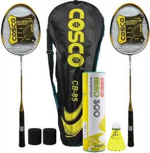 COSCO CB-85 Badminton Racket ( 2 Racquet, 6 Shuttlecock, 2 Wrist Band ...