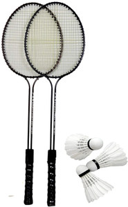 Parashoot 2 PC Double Shaft Racket With 3 Feather shuttle Cock ...