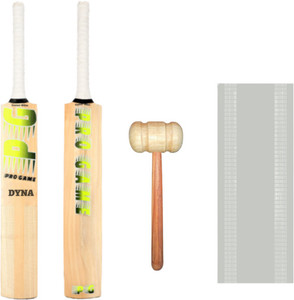 Pro Game Combo of DYNA Double Blade Leather Cricket Bat with Knocking ...