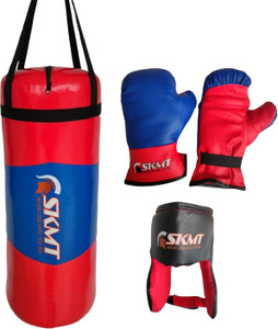 SKMT Boxing Kit Sports Kids Junior Set 1 Punching Bag, 1 Head Guard, 2 ...