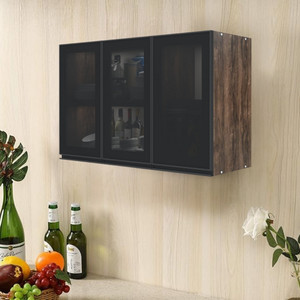 SPECIALITY PANELS Aluminium Black Profile 3 Grey Tinted Glass handless ...