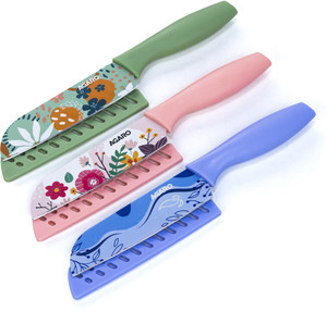 AGARO 3 Pc Stainless Steel Knife Set Printed knifes with Non-Slip ...