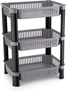 Morbrix Fruits/Vegetables Kitchen Rack Plastic 3 Layer Plastic Kitchen ...