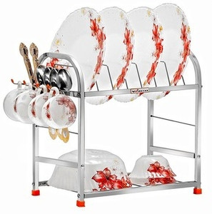 kapicon Utensil Kitchen Rack Steel Stainless Steel 2 Shelf Wall Mount ...