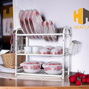 movla Dish Drainer Kitchen Rack Steel Kitchen Utensils Rack Modular ...
