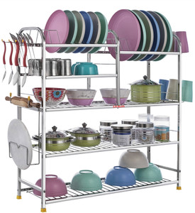 L LIVILON Utensil Kitchen Rack Steel 5 Shelf Stainless Steel Wall Mount ...