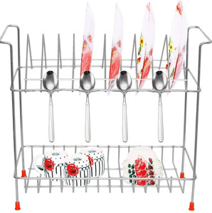 NEXO Utensil Kitchen Rack Steel 2 Shelf Wall Mount Kitchen Disk Racks ...