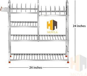 movla Dish Drainer Kitchen Rack Steel Kitchen Utensils Rack Modular ...
