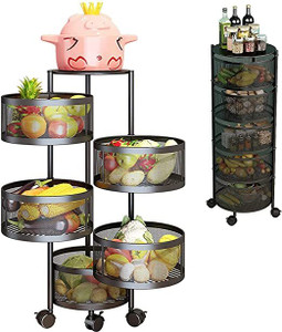 ACTOVIS Multi-purpose trolley Kitchen Rack, Rotating Stand, 5 Tier ...