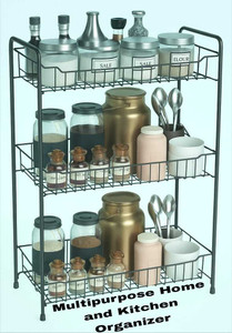 GLOCY Fruits/Vegetables Kitchen Rack Steel 3-Tier Multipurpose ...