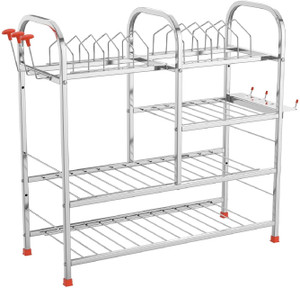 Zobby Utensil Kitchen Rack Steel 4 Shelf Modular Kitchen Utensils Rack ...