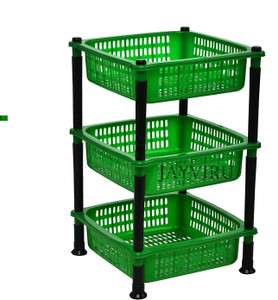 FAVRRITO Fruits/Vegetables Kitchen Rack Plastic 3 Layer plastic Kitchen ...