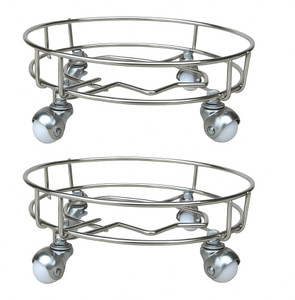 TRIDENTT TRIDENTT 2 HEAVY QUALITY STAINLESS STEEL CYLINDER TROLLY (PACK ...