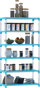 Aekko Containers Kitchen Rack Plastic, Steel 6 Tier Foldable Adjustable ...