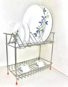 NEXO Utensil Kitchen Rack Steel 2 Shelf Wall Mount Kitchen Disk Racks ...