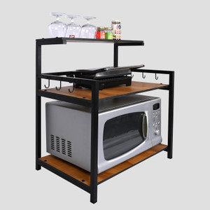 KAWACHI Utensil Kitchen Rack Wood 3 Tier Kitchen Counter Shelf ...