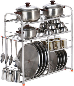 IRONTECH Utensil Kitchen Rack Steel Stainless Steel 24 x 24 Inch Wall ...