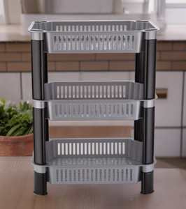 JORDY Utensil Kitchen Rack Plastic 3 Layer Plastic Kitchen Stand for ...