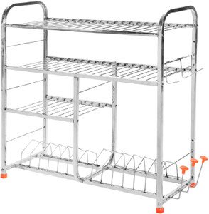 Zobby Utensil Kitchen Rack Steel 4 Shelf Modular Kitchen Rack | 24 L x ...